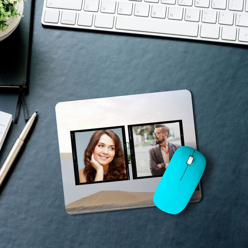 You & Me - Gift of Mouse Pad | Customize with 2 Photographs