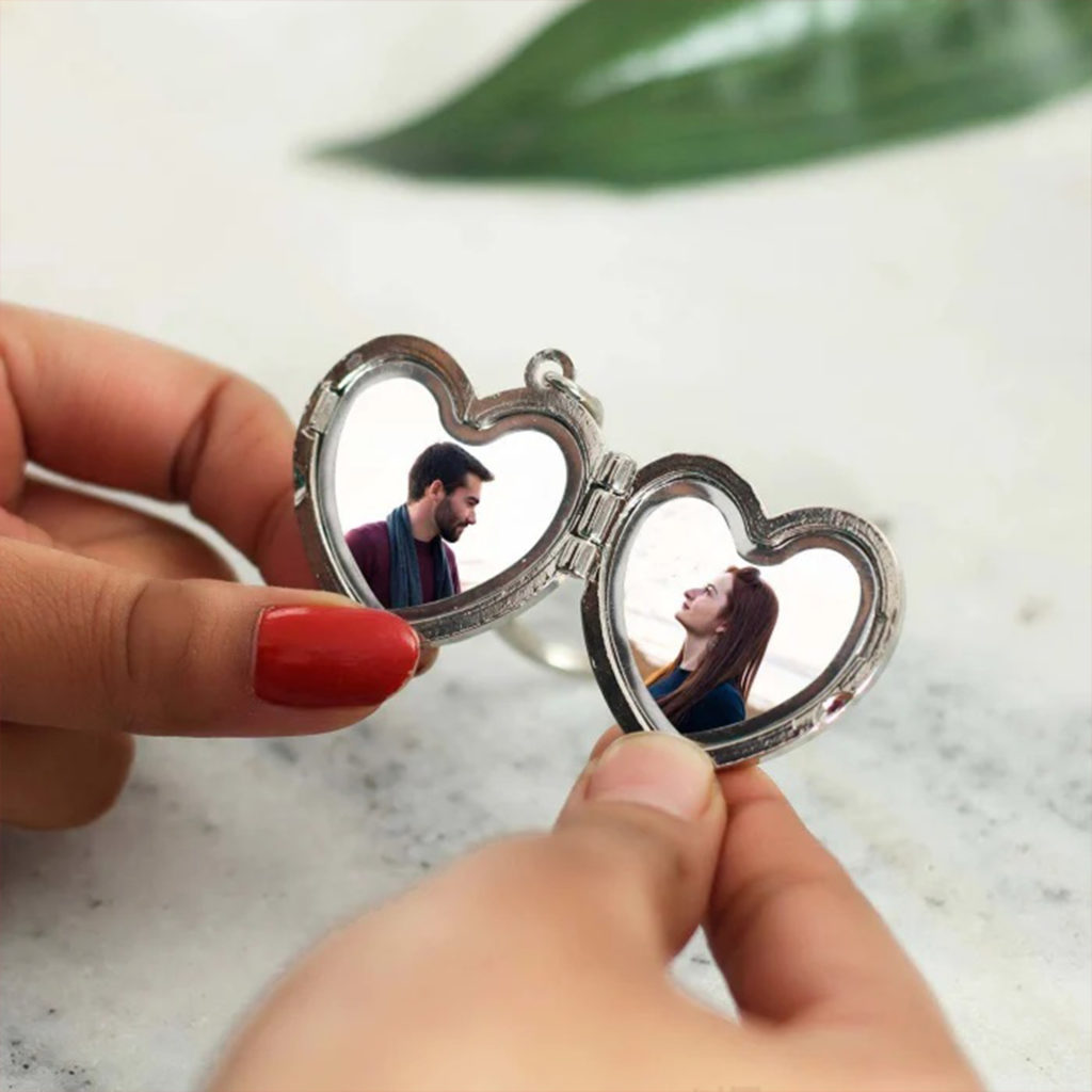 Personalized Photo Keychain Heart Shape | Romantic gift for lover